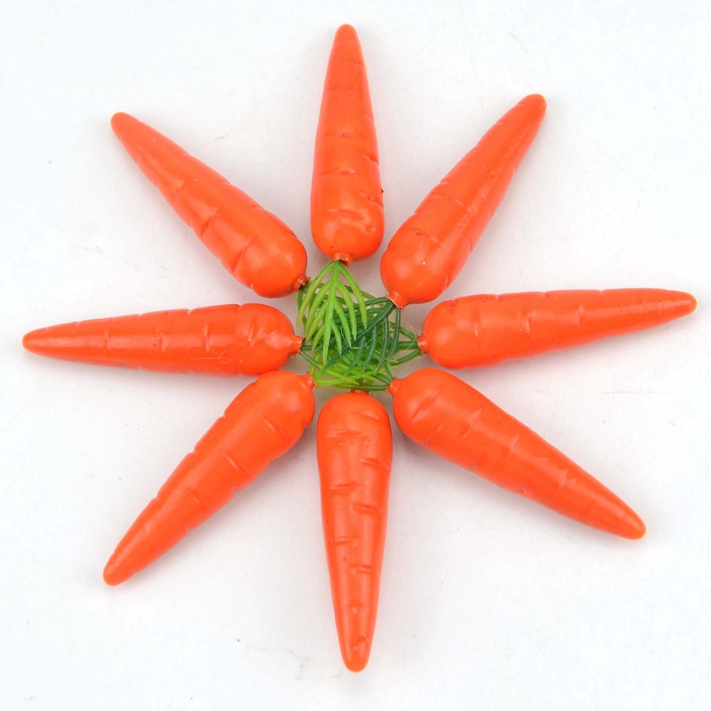 30 Pcs Mini Artificial Plastic Foam Carrot Fruits Family Kitchen ...